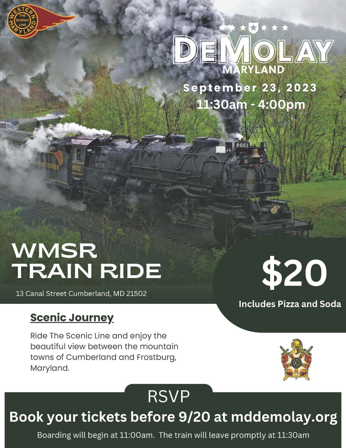 WMSR Train Ride – Maryland DeMolay